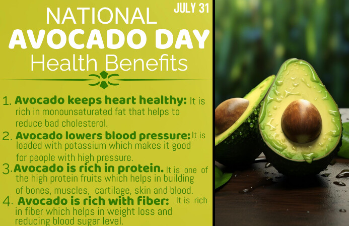 Yellow Maximalist National Avocado Day Tablo Template | PosterMyWall