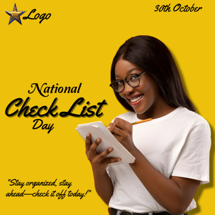 Copy of Yellow Maximalist National Checklist Day Instagram Post ...