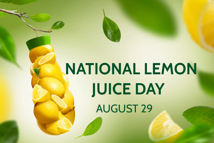 Modèle Yellow Maximalist National Lemon Juice Day P | PosterMyWall
