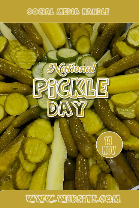 Modèle Yellow Maximalist National Pickle Day Celebration Template ...