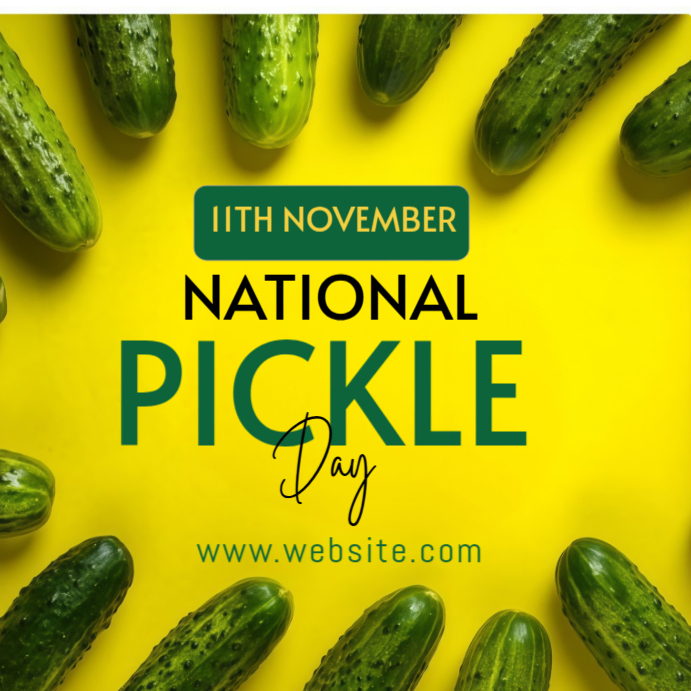 Yellow Maximalist National Pickle Day Instagram Post Template ...