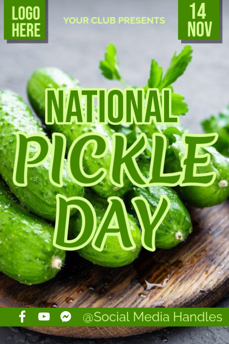 Yellow Maximalist National Pickle Day Poster Template | PosterMyWall