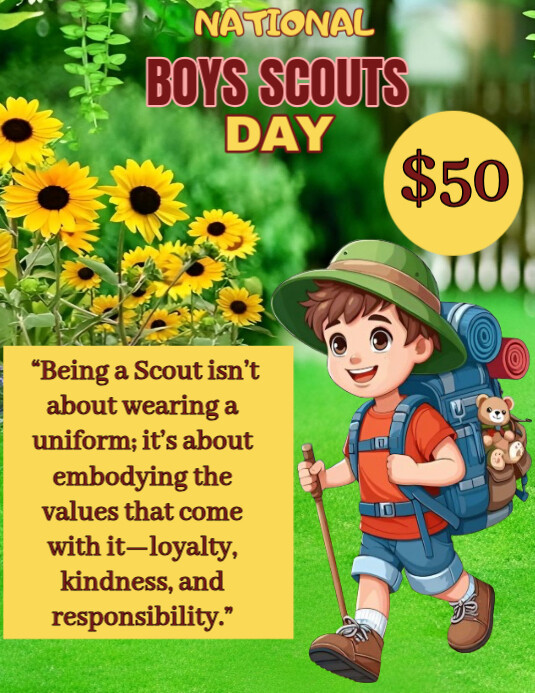 Modèle Yellow Maximalist National Scouts Day Flyer (us Letter ...