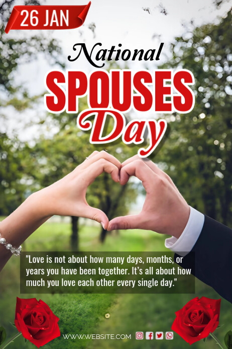 Plantilla de Yellow Maximalist National Spouses Day Poster | PosterMyWall