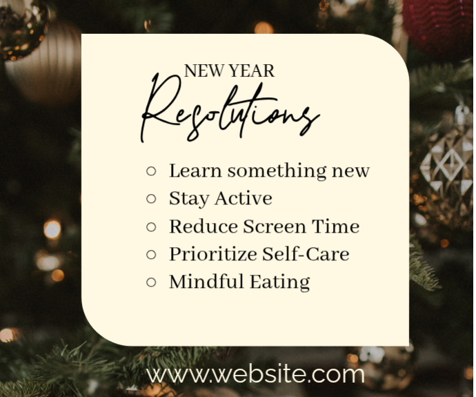 Yellow Maximalist New Year Resolutions Medium Rectangle Template ...