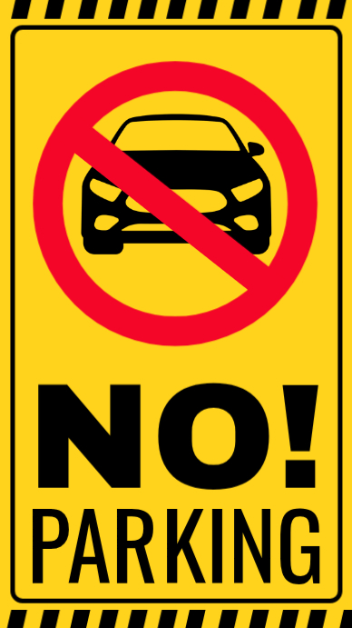 Yellow Maximalist No Parking- Traffic Sign Instagram Story Template ...