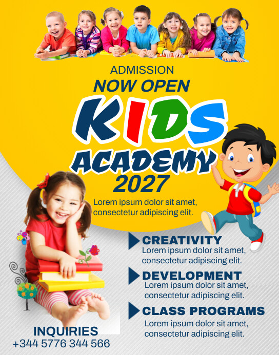 Yellow Maximalist Nursery School Admission Po Template | PosterMyWall