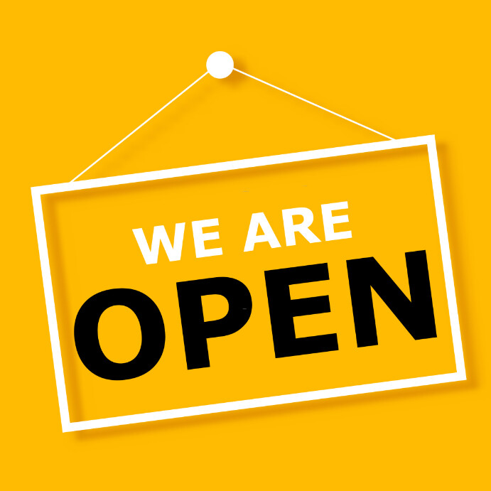 Copy of Yellow Maximalist Open For Business Sign Instagram Post ...