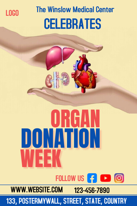 Yellow Maximalist Organ Donation Week Design Template | PosterMyWall