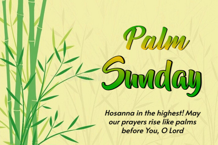Yellow Maximalist Palm Sunday Label Template | PosterMyWall