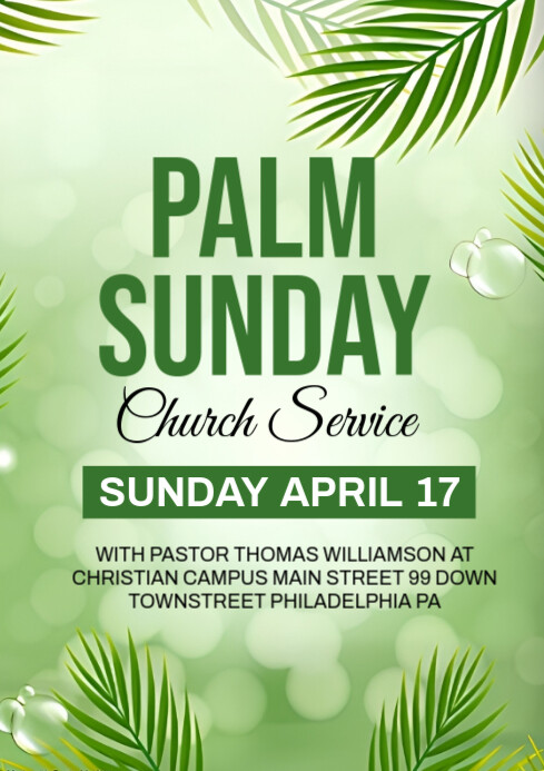 Yellow Maximalist Palm Sunday Post A4 Template | PosterMyWall