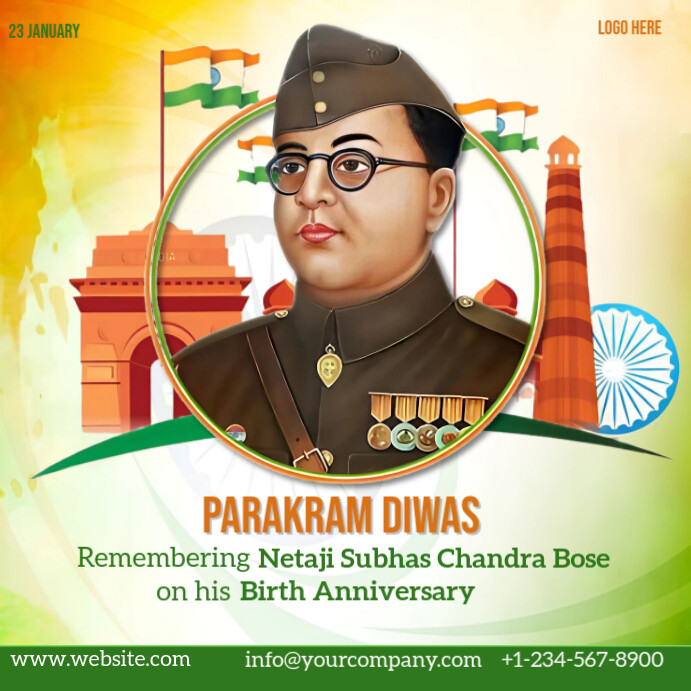 Yellow Maximalist Parakram Diwas Instagram Post Template | PosterMyWall