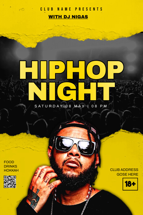 Yellow Maximalist Party Poster Template | PosterMyWall