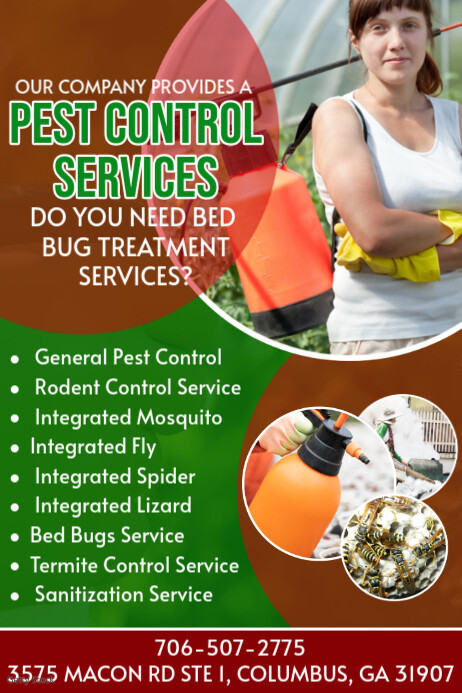 Yellow Maximalist Pest Control And Removal Services Poster Template ...