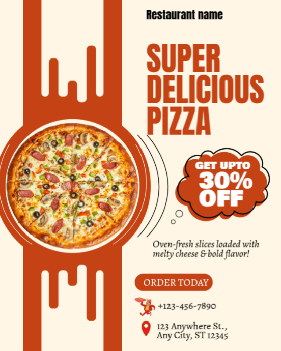 Yellow Maximalist Pizza Sales Ads Instagram Portrait Template ...