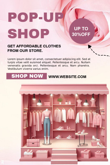 Yellow Maximalist Pop Up Shop Design Template Pinterest Graphic ...