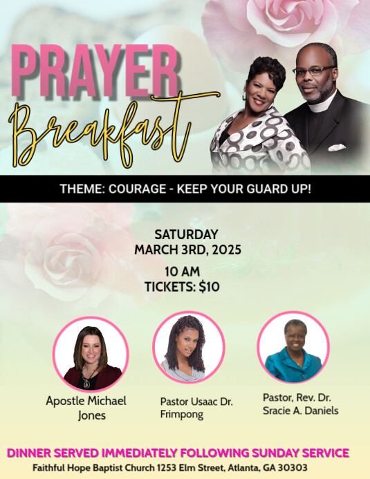 Yellow Maximalist Prayer Breakfast Flyer (us Letter) Template ...