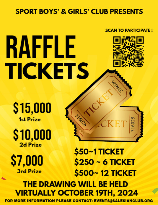 Yellow Maximalist Raffle Ticket Flyer Flyer (us Letter) Templat ...