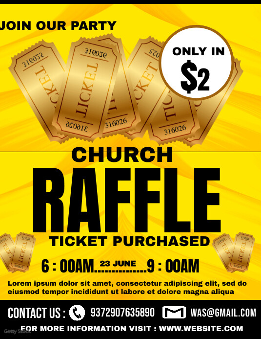 Copy of Yellow Maximalist Raffle Ticket Flyer Flyer ( | PosterMyWall