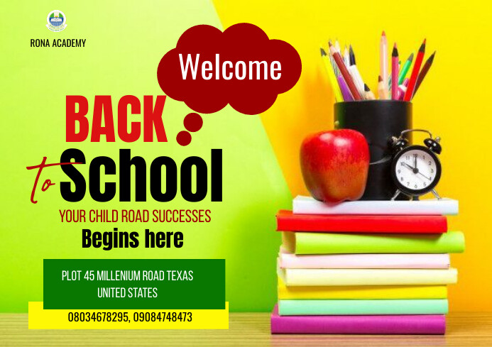 Yellow Maximalist School A4 Template | PosterMyWall