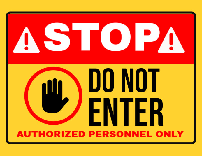 Yellow Maximalist Stop Do Not Enter Flyer (us Letter) Templat ...