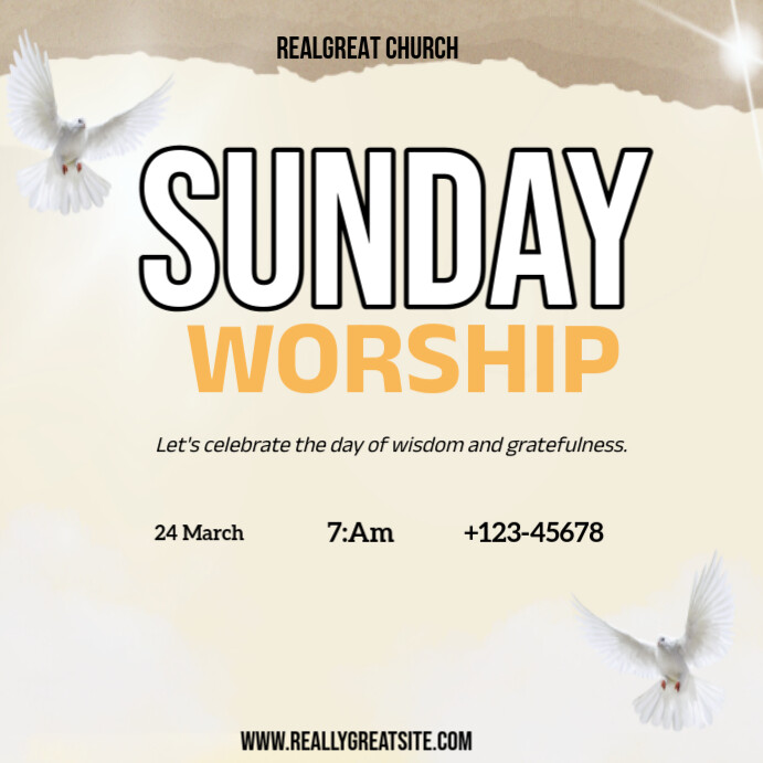 Copy of Yellow Maximalist Sunday Service Church Service Instagram Post ...