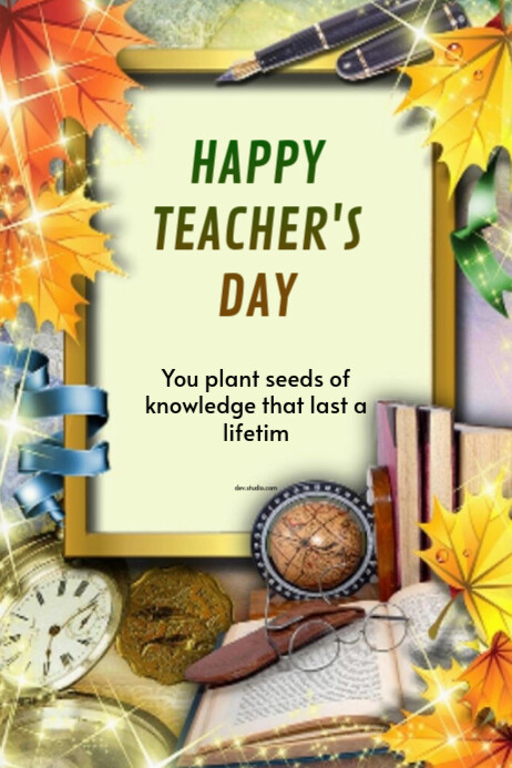 Plantilla de Yellow Maximalist Teacher's Day Card Poster | PosterMyWall
