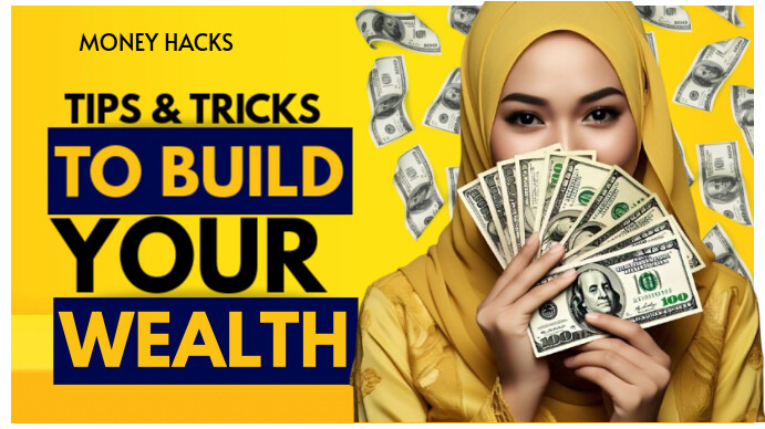 Plantilla de Yellow Maximalist Tips & Tricks To Build Your Wealth Youtube Thumbnail | PosterMyWall