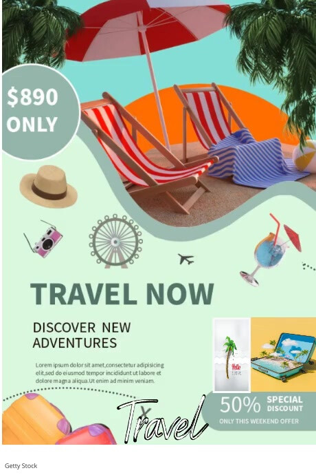 Yellow Maximalist Travel Poster Template | PosterMyWall