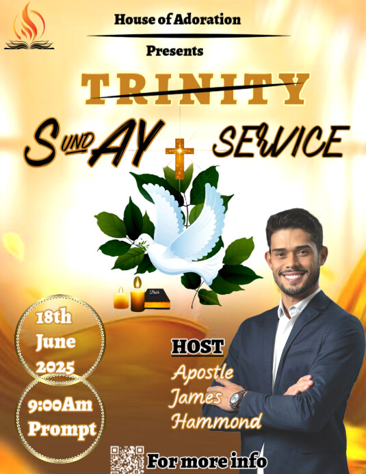 Yellow Maximalist Trinity Sunday Flyer (us Letter) Template | PosterMyWall