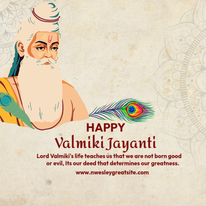 Copy of Yellow Maximalist Valmiki Jayanti Square (1:1) | PosterMyWall