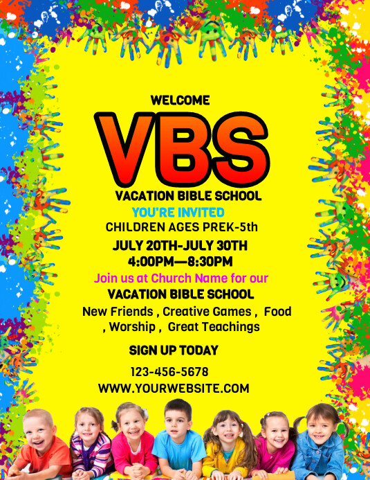 Copy of Yellow Maximalist Vbs Flyer (us Letter) | PosterMyWall