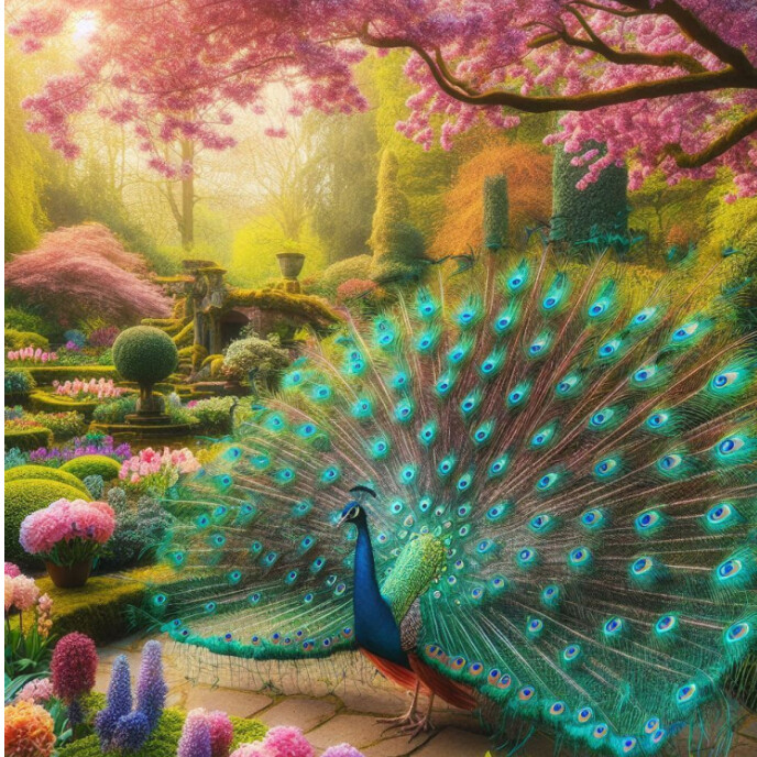 Plantilla de Yellow Maximalist Wall Frame Peacock L Album Cover | PosterMyWall