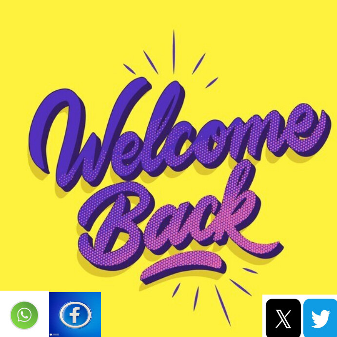 Yellow Maximalist Welcome Back Instagram Post Template | PosterMyWall
