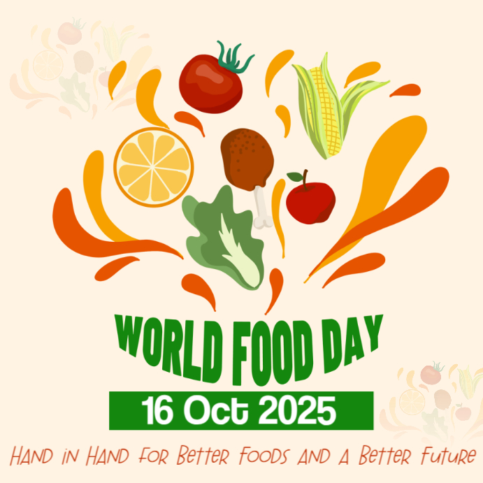 Yellow Maximalist World Food Day Instagram Post Template | PosterMyWall