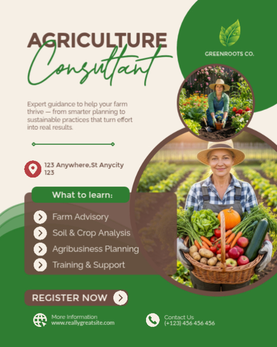 Yellow Modern & Minimal Agriculture Consultant Instagram Portrait ...