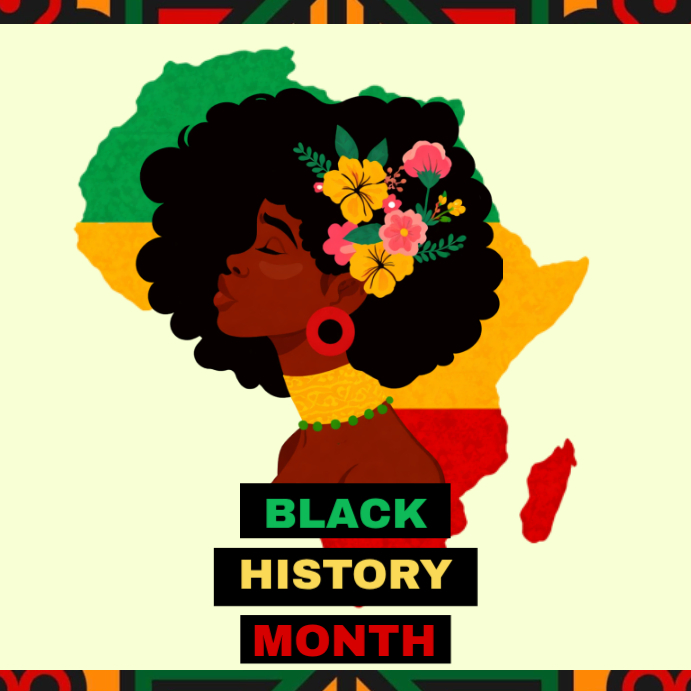 Yellow Modern & Minimal Black History Month Flyer Template Instagram ...