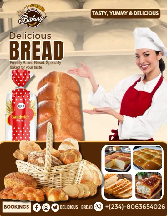 Yellow Modern & Minimal Bread Bakery/menu Flyer Flyer (us Letter ...