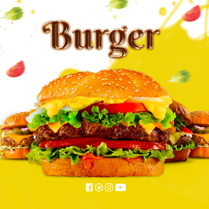 Modèle Yellow Modern & Minimal Burger Instagram Post | PosterMyWall