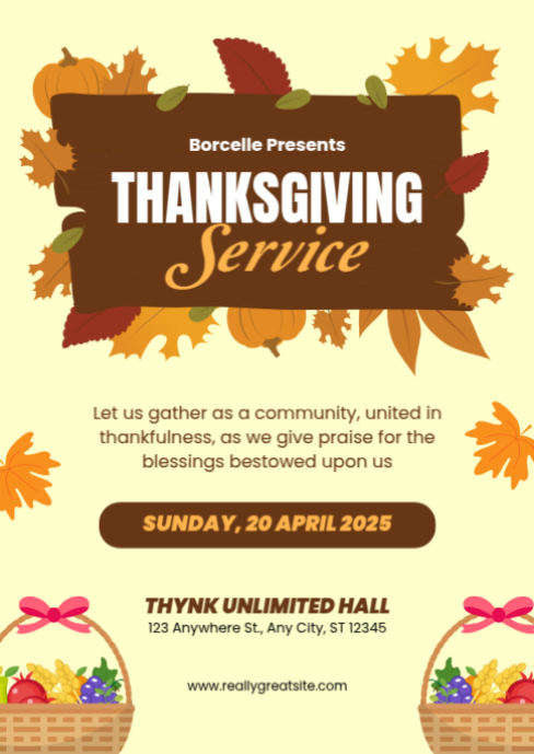 Yellow Modern & Minimal Chocolate And Cream Illustration Thanksgiving ...