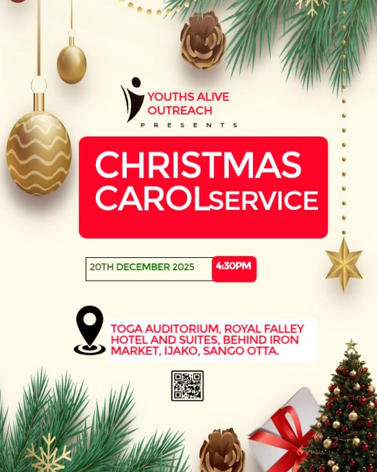 Yellow Modern & Minimal Christmas Carol Flyer Design Templates ...