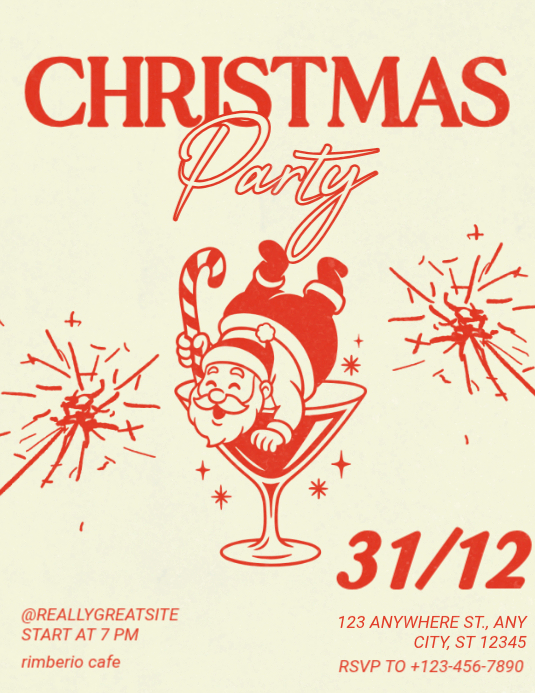 Yellow Modern & Minimal Christmas Party Invite Card Flyer (us Letter ...