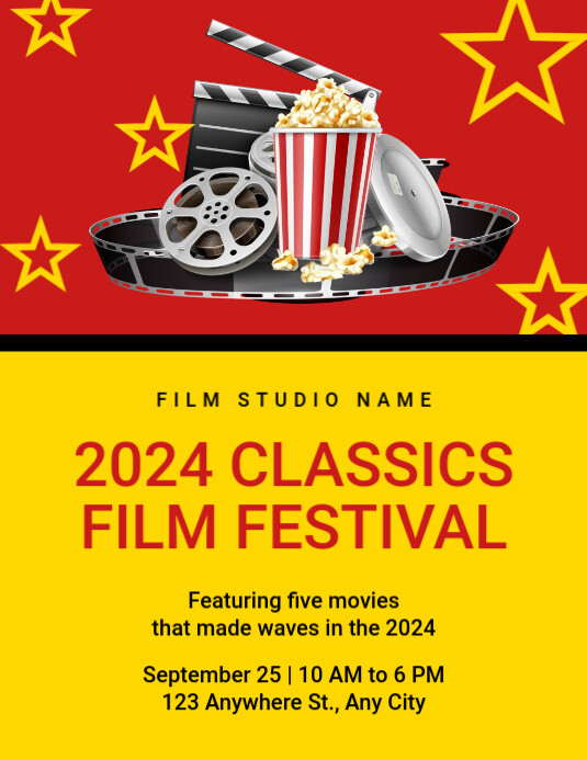 Copy of Yellow Modern & Minimal Cinema Flyer (us Lett | PosterMyWall