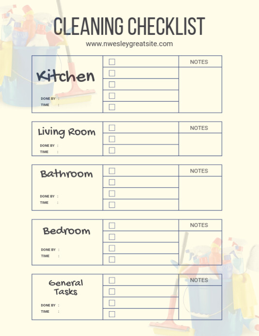 Copy of Yellow Modern & Minimal Cleaning Checklist Flyer (us Letter ...