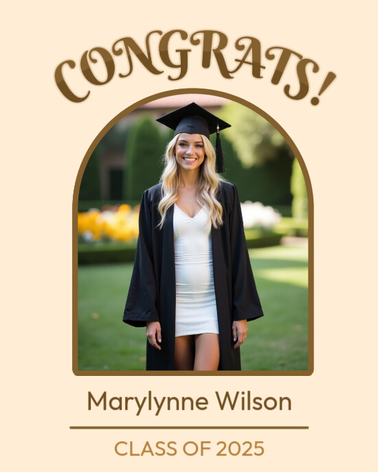 Yellow Modern & Minimal Congratulations Congrats Graduation Graduate ...