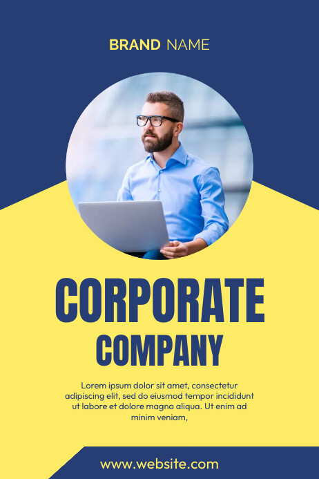 Yellow Modern & Minimal Corporate Poster Template | PosterMyWall