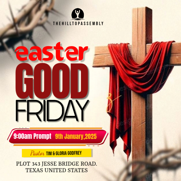 Yellow Modern & Minimal Easter Good Friday Service Instagram Post ...
