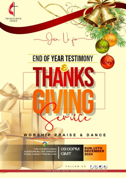 Copy of Yellow Modern & Minimal End Of Year Testimony And Thanksgiving ...