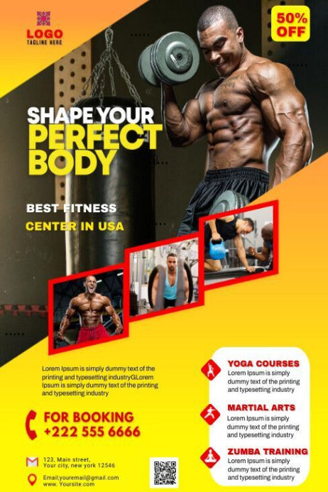 Copy of Yellow Modern & Minimal Fitness And Wellness Classes Poster ...