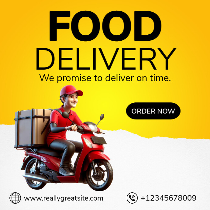 Plantilla de Yellow Modern & Minimal Food Delivery Instagram Post ...